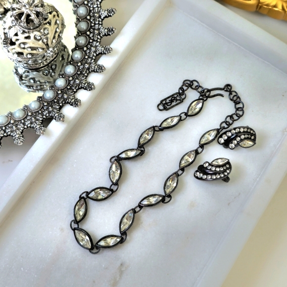 Yves Saint Laurent | Jewelry | Yves Saint Laurent Ysl Crystal Necklace ...